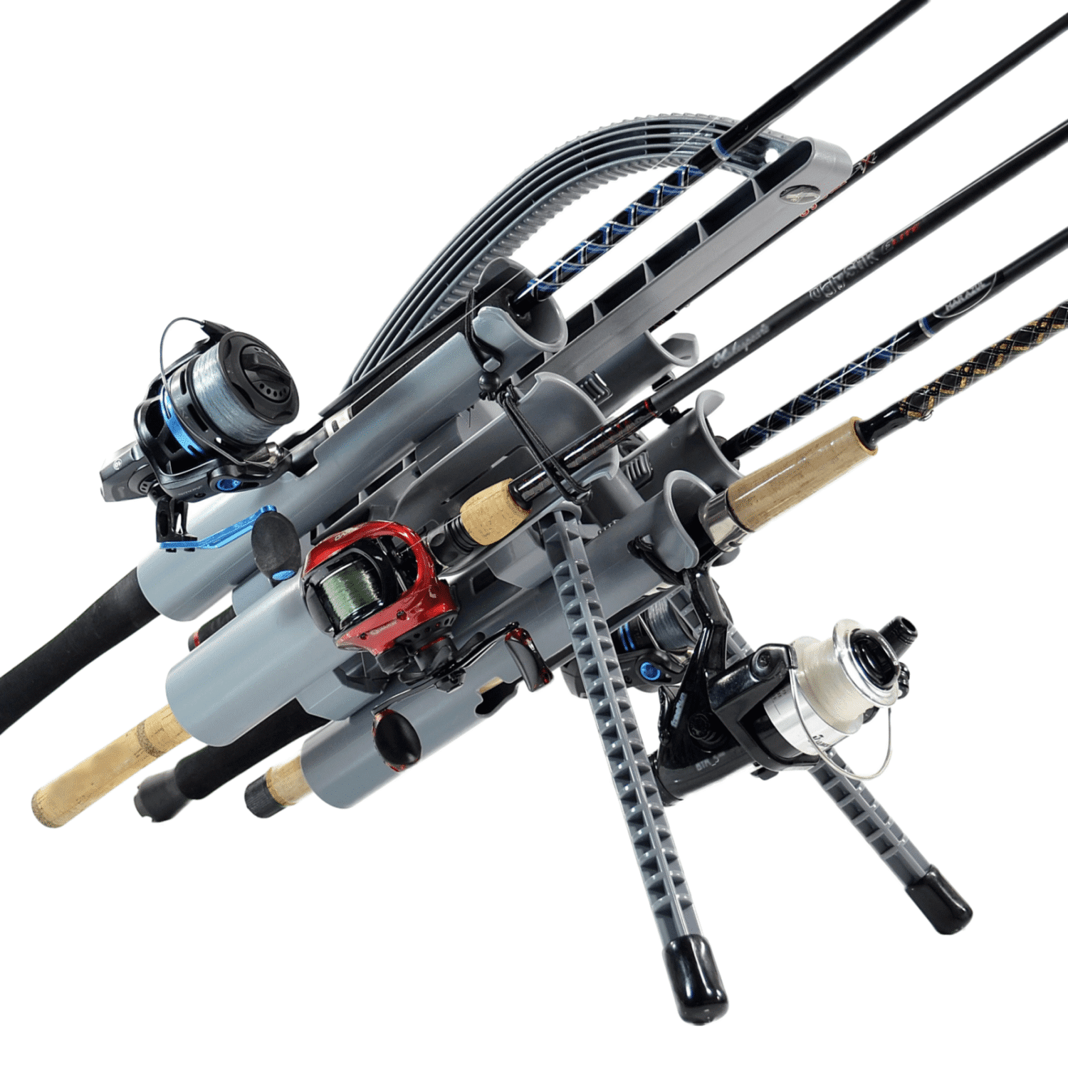 PRO 5 CADDY: GRAY portable fishing rod rack and rod holders