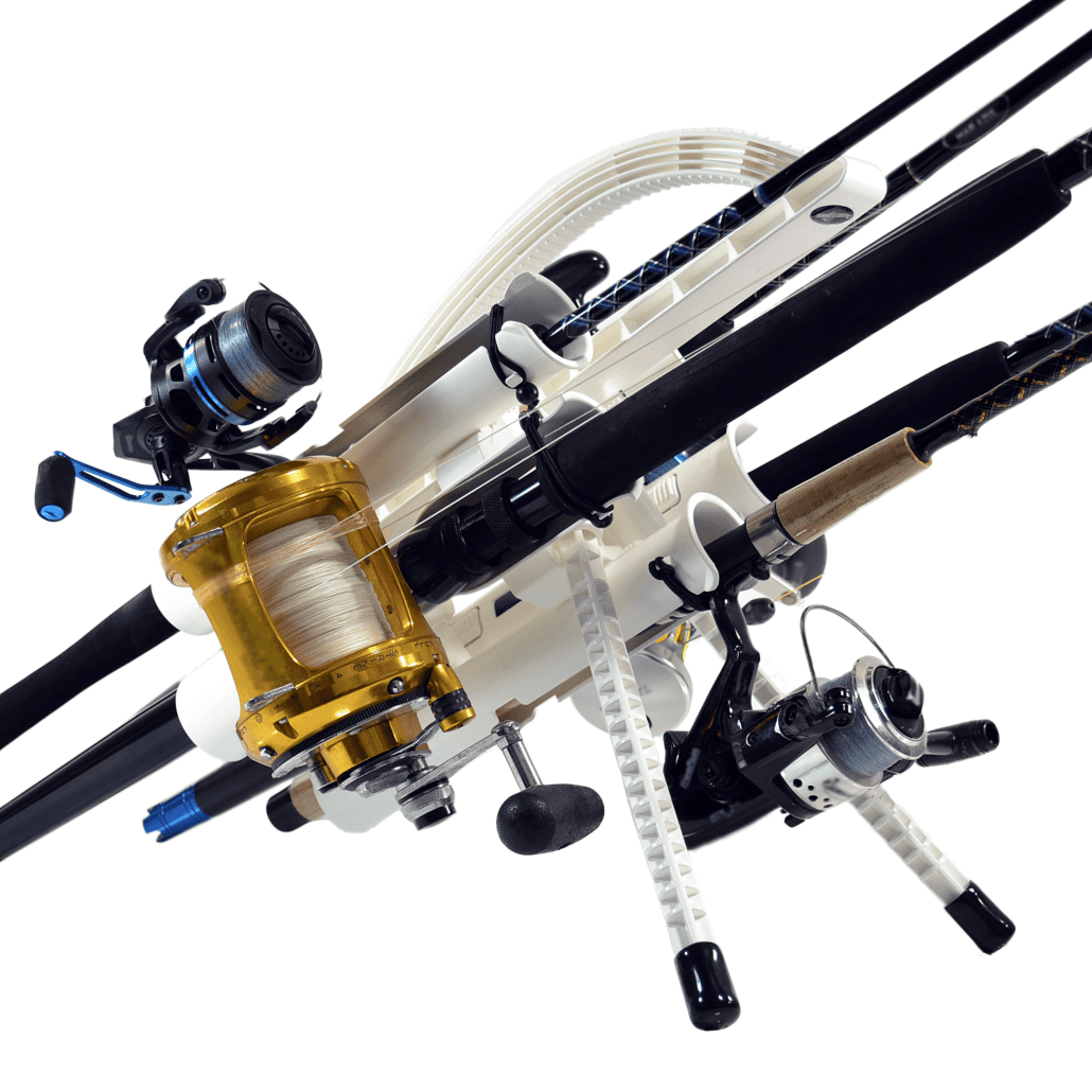 PRO 5: WHITE - portable fishing rods racks