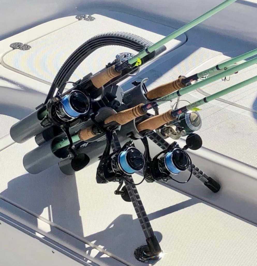 PRO 5: GRAY portable fishing rod rack and rod holders