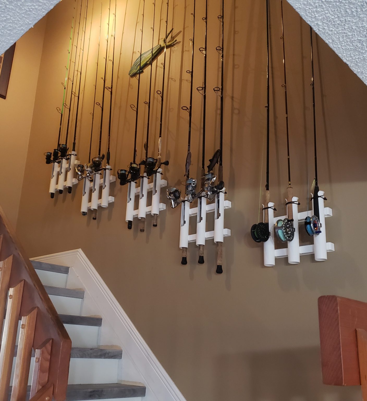 TRI-MOUNT COMBO: WHITE - fishing rod rack